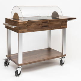 cheese trolley NATURE with hood coolable | 2 shelves INTERGASTRO